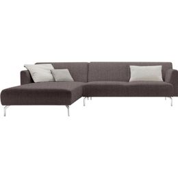 Ecksofa "CR.446 Designsofa mit erstklassigem Sitzkomfort zum Wohlf&uuml;hlen", lila (purpurviolett, steingrau coco), B:296cm H:82cm T:179cm, Chenille COCO (72% Polyester, 15% Baumwolle, 13% Polyacryl), CREATION BY ROLF BENZ, Sofas, Ecksofa, in minimalistischer, schwereloser Optik, Breite 296 cm