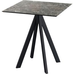 Klapptisch Essentials "Infinity", schwarz (schwarz, galaxy marble, schwarz), B:70cm H:73,2cm T:70cm, Stahl/HPL Tischplatte, Tische, Klapptisch, in verschiedenen Ausf&uuml;hrungen