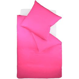 Bettwäsche Fleuresse "Colours in 135x200, 155x220 oder 200x200 cm", lila (cassis), B/L: 155cm x 200cm, 1 Stk., 1 Stk., Mako-Satin, B/L: 80cm x 80cm, 2 Stk., Mako-Satin, Obermaterial: 100% Baumwolle, Bettwäsche, Bettwäsche aus 100% Baumwolle, uni, mit Reißverschluss