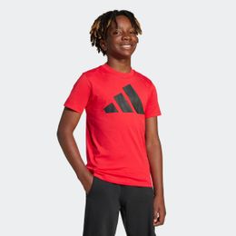T-Shirt adidas Sportswear "J BL TEE 160", Kinder, Gr. 152, rot (pure ruby, schwarz), Obermaterial: 100% Baumwolle, Rundhals, Shirts