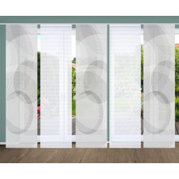 Schiebegardine HOME IN GREEN "AFONSO" Gr. 1, grau, B:60cm H:245cm, Polyester, Gardinen, SET DIGITALDRUCK,BAMBUSOPTIK RECYCELT