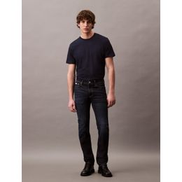 Slim-fit-Jeans Calvin Klein Jeans "SLIM REBEL SAPPHIRE JEAN", Herren, Gr. 33, Länge 34, rebel sapphire, Denim/Jeans, Obermaterial: 98% Baumwolle, 2% Elasthan, unifarben, casual, slim fit lang, Jeans, in dezenter Waschung