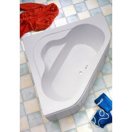Eckwanne Ottofond "Lucia", weiß, B:140cm H:56,5cm L:140cm T:140cm, Sanitäracryl, Badewannen, mit Wannenträger und Ablaufgarnitur