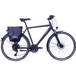 Trekkingrad HAWK Bikes "Trekking Gent Deluxe Plus Ocean Blue" Gr. 57, blau, Fahrräder, 57cm, 28 Zoll (71,12cm), für Herren