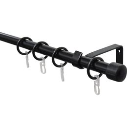 Gardinenstange Gardinia "Set Metall" Gr. 1, schwarz, &Oslash;:16mm, Gardinenstangen, 1-Lauf