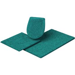Badematte Grund "Melli" Gr. 12, blau (türkis), H:17mm, Polyacryl, Badematten, melierter Flor