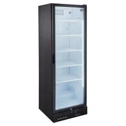 GastroHero Getränkekühlschrank PROFI 382, Made in Europe, 382 Liter Kühlraumvolumen, 4 verstellbare Einlegeböden, Innenbeleuchtung, Abschließbar, Schwarz