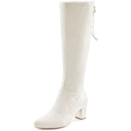 Lascana Damen Schlupfstiefel, creme, Gr&ouml;&szlig;e 43