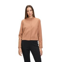 Jackenblazer Betty Barclay "Damen Casual-Jacke langarm", Damen, Gr. 36, braun (thrush), Obermaterial: 70% Polyester, 21% Viskose, 9% Elasthan. Futter: 100% Polyester., lässig geschnitten normal, Rundhals, Blazer, Material