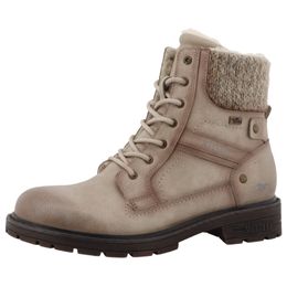 Winterstiefelette Mustang Shoes "Bienke", Damen, Gr. 36, beige, Lederimitat, Textil, used, Schuhe, Winterboots mit TEX-Membrane