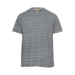 T-Shirt Camel Active, Herren, Gr. L, stone blau, Jersey, Obermaterial: 80% Baumwolle, 20% Polyester, gestreift, meliert, regular fit taillenbedeckt, Rundhals, Shirts, mit Logo Print