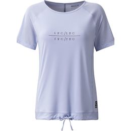 Funktionsshirt LPO "Funktionsshirt Eleni", Damen, Gr. 36/38 (M), blau heron, 90% Polyester, 10% Elasthan, regular fit, Shirts Funktionsshirt, holografischer Logo‑Print