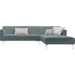 Ecksofa "CR.446 Designsofa mit erstklassigem Sitzkomfort zum Wohlf&uuml;hlen", blau (wasserblau, steingrau coco), B:296cm H:82cm T:179cm, Chenille COCO (72% Polyester, 15% Baumwolle, 13% Polyacryl), CREATION BY ROLF BENZ, Sofas, Ecksofa, in minimalistischer, schwereloser Optik, Breite 296 cm