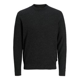 Jack & Jones Strickpullover JACK & JONES "JPRBLAREAGAN KNIT CREW NECK", Herren, Gr. L, volcanic ash detail:twist, Strick, Obermaterial: 100% Baumwolle, unifarben, regular fit normal, Rundhals, Rippbündchen, Pullover