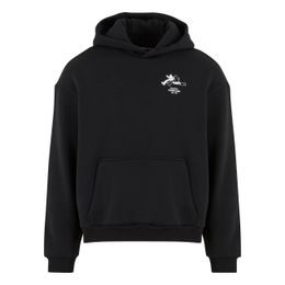 Kapuzensweatshirt "Upscale by Mister Tee RUN Sports Club Fluffy Hoody", Herren, Gr. L, schwarz, 70% Baumwolle, 30% Polyester, UPSCALE BY MISTER TEE, bedruckt, Sweatshirts