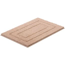 Badematte my home "Eliane" Gr. 52, beige, H:20mm, Polyester, Badematten, Badematte, Badteppich, mit Hoch-Tief-Effekt