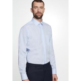 Businesshemd Seidensticker "Schwarze Rose", Herren, Gr. XXL (46), normale &Auml;rmell&auml;ngen, blau, 100% Baumwolle, gestreift, regular fit, 2-Knopf-Manschette, Hemden, Regular 1/1 Kentkragen Gestreift