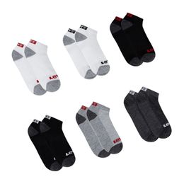 Kurzsocken LEVI'S KIDS "LHN BOX TAB LOW CUT 6PK MarkeL", Baby, Gr. 5 (27/34), grau (dunkelgrau), Materialmix, Socken, UNISEX