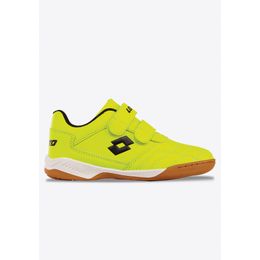 Hallenschuh Lotto, Gr. 31, gelb (fr.gelb, schwarz), Synthetik, Sportlich, Schuhe, mit Klettverschluss