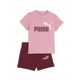 Trainingsanzug Puma "MINICATS ESS TEE AND SHORTS SET INF", Kinder, Gr. 104, poised pink, Jersey, Obermaterial: 100% Baumwolle, unifarben, regular fit, Sportanzüge