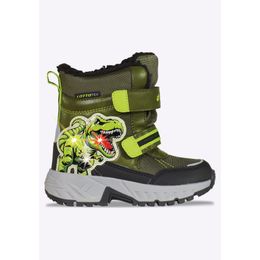 Winterboots Lotto, Damen, Gr. 31, grün (olive, grün), Synthetik, Textil, Schuhe, Winterschuhe, Winterstiefel, wasserdicht & mit Blinkfunktion