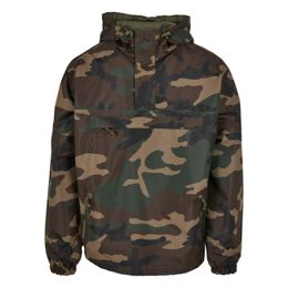Allwetterjacke Brandit "Brandit Herren Summer Pull Over Jacket", Herren, Gr. S, grün (woodland), 100% Polyester, mehrfarbig, normal, ohne Ausschnitt, Jacken