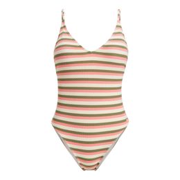 Badeanzug Roxy "Saidia", Damen, Gr. M, parchement wave runner stripe, Recycling-Polyester, Badeanz&uuml;ge Badeanzug