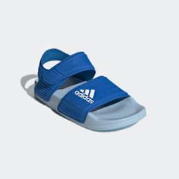 Badesandale adidas Sportswear "ADILETTE SANDALE", Gr. 32, weiß (bright royal, cloud weiß, clear sky), Synthetik, Sportlich, Schuhe, mit Klettverschluss