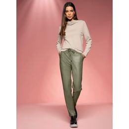 Langarmshirt Heine "Shirt", Damen, Gr. 36, beige (sand), 70% Viskose, 25% Polyamid, 5% Elasthan, unifarben, Rundhals, Shirts