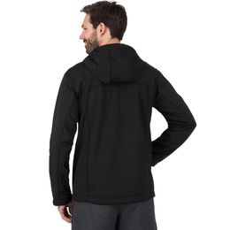 Softshelljacke TRIGEMA "TRIGEMA Klassische Softshell–Kapuzenjacke", Herren, Gr. M, schwarz, 88% Polyamid, 12% Elastan, Jacken