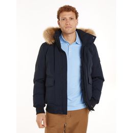 Bomberjacke Tommy Hilfiger "ROCKIE DOWN BOMBER", Herren, Gr. L, blau (desert sky), Web, Obermaterial: 80% Polyamid, 20% Polyurethan. Futter: 100% Polyester. Wattierung: 90% Daunen, 10% Federn, regular fit, elastischer Bund, Jacken