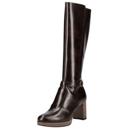 High-Heel-Stiefel Nero Giardini "Nero Giardini Stiefel Leder", Damen, Gr. 35, braun (dunkelbraun), Leder, Schuhe