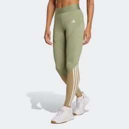 Trainingstights adidas Performance "HYGLM 1/1 L", Damen, Gr. XS, N-Gr, grün (tent grün, weiß), Obermaterial: 85% Polyester, 15% Elasthan, Hosen
