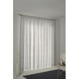 Vorhang Adam "Vorhang Argentinian Criolla Light aus 100% Bio-Baumwolle, Kräuselband" Gr. 1, grau (hellgrau), B:145cm H:145cm, Jacquard, Baumwolle (Bio-Baumwolle), Gardinen, aus 100% Bio-Baumwolle