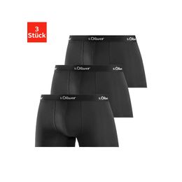 Boxer s.Oliver "Boxershorts für Herren", Herren, Gr. L, schwarz, Jersey, Obermaterial: 92% Baumwolle, 8% Elasthan, unifarben, Unterhosen, klassisches Basic für jeden Kleiderschrank