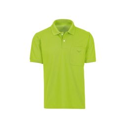 Poloshirt TRIGEMA "TRIGEMA Polohemd mit Brusttasche", Herren, Gr. M, gelb (lemon), 100% Baumwolle, Basic, Shirts