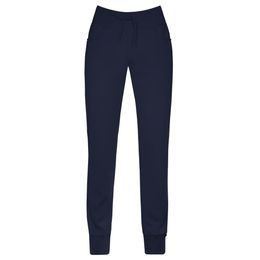 Sweathose TRIGEMA "TRIGEMA Jogginghose in leichter Sweat-Qualität", Damen, Gr. XXL, US-Größen, blau (navy), 50% Baumwolle, 50% Polyester, Hosen