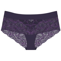 Panty Triumph "Body Make-Up Illusion Lace", Damen, Gr. 36, prussian blau, Microtouch, Obermaterial: 80% Polyamid, 20% Polyester, körpernah, Unterhosen, florale Stretch-Spitze, glatter Bund, Mikrofaser, nahtlos