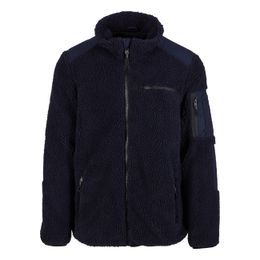 Allwetterjacke Brandit "Brandit Brandit Men Ramble Teddyfleece Jacket", Herren, Gr. L, blau (navy), 100% Polyester, unifarben, normal, amerikanischer Ausschnitt, Jacken