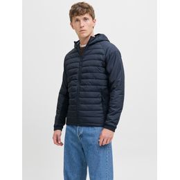 Jack & Jones Steppjacke JACK & JONES "JJESTATE HYBRID JACKET NOOS", Herren, Gr. M, blau (sky captain), Web, Obermaterial: 100% Polyester, unifarben, regular fit taillenbedeckt, ohne Ausschnitt, elastischer Bund, Jacken, mit Kapuze