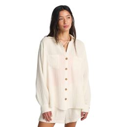 Kurzarmshirt Billabong "Swell Blouse", Damen, Gr. L, salt crystal, 100% Baumwolle, Shirts
