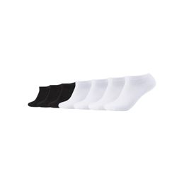 Sneakersocken Camano "ca-soft", Damen, Gr. 43-46, schwarz-weiß (weiß, schwarz), Baumwollmischung, unifarben, normal, Socken, mit weichem Komfortbund ohne drückende Nähte