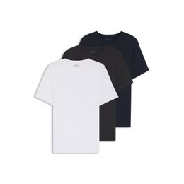 T-Shirt BOSS "TShirt RN 3P Natura", Herren, Gr. L, open miscellaneous 971, Jersey, Obermaterial: 95% Viskose, 5% Elasthan, schmal, Rundhals, eingesetzt eingefasste Kante, Shirts, einfarbiges T-Shirt mit Markenlabel