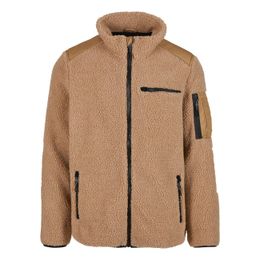 Allwetterjacke Brandit "Brandit Brandit Men Ramble Teddyfleece Jacket", Herren, Gr. L, braun (camel), 100% Polyester, unifarben, normal, amerikanischer Ausschnitt, Jacken