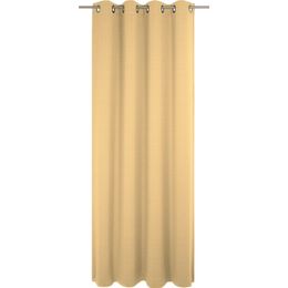 Vorhang Adam "Graphic Ventus Light" Gr. 1, gelb (dunkelgelb), B:145cm H:145cm, Jacquard, Baumwolle (Bio-Baumwolle), Gardinen, aus 100% Bio-Baumwolle