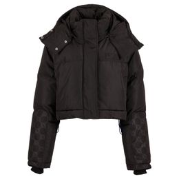 Winterjacke PEQUS "PEQUS PEQUS Aether Cropped Puffer Jacket", Herren, Gr. M, schwarz, 80% Baumwolle, 20% Polyester, mehrfarbig, normal, amerikanischer Ausschnitt, Jacken
