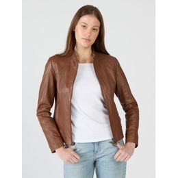 Lederjacke Mustang "Blanca", Damen, Gr. L, braun (cognac), Obermaterial: 100% Lammleder / Futter: 100% Baumwolle / Ärmelfutter: 100% Polyester, Jacken