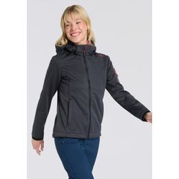 Softshelljacke CMP, Damen, Gr. 46, schwarz, Softshell, Obermaterial: 100% Polyester, normal, hoch geschlossener Ausschnitt, mit Windstopper, Jacken