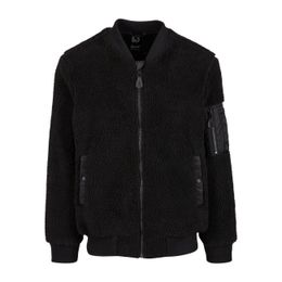 Allwetterjacke Brandit "Brandit MA1 Sherpa Jacket", Herren, Gr. L, schwarz, 100% Polyester, unifarben, Casual, normal, Rundhals, Jacken