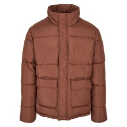 Winterjacke Urban Classics "Urban Classics Herren Short Puffer Jacket", Herren, Gr. L, braun (bark), 100% Polyester, unifarben, normal, amerikanischer Ausschnitt, Jacken